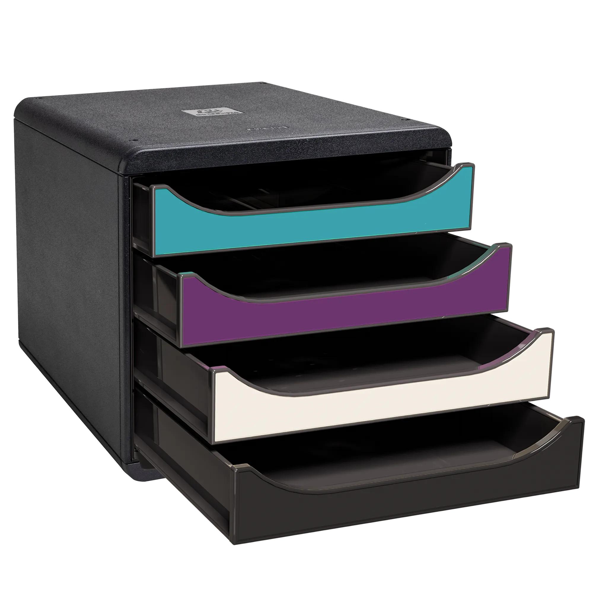 Exacompta - Module de classement Big Box 4 tiroirs Titane - Couleurs ...