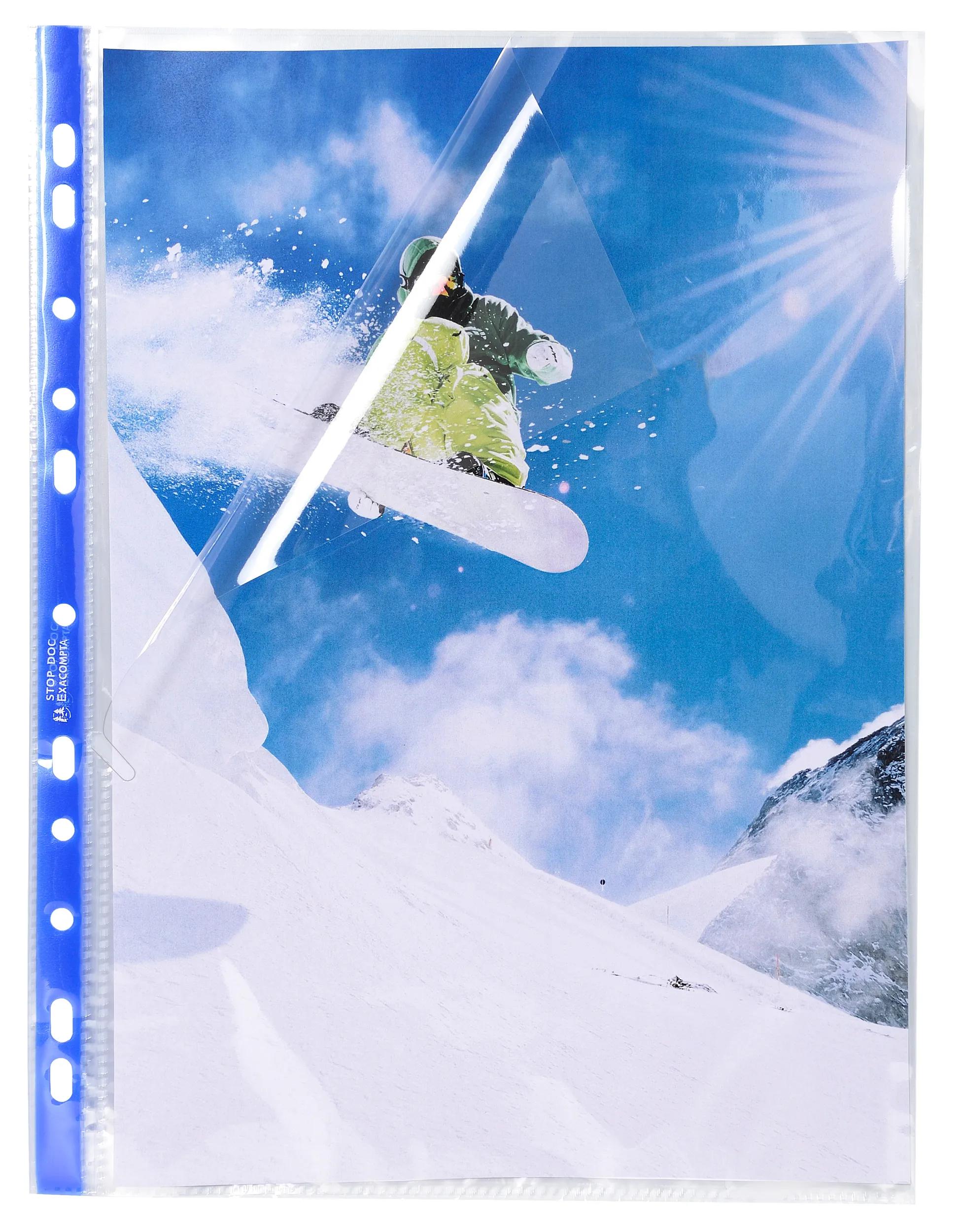 Exacompta - Etui carton de 100 pochettes perforées Stop doc ouverture ...