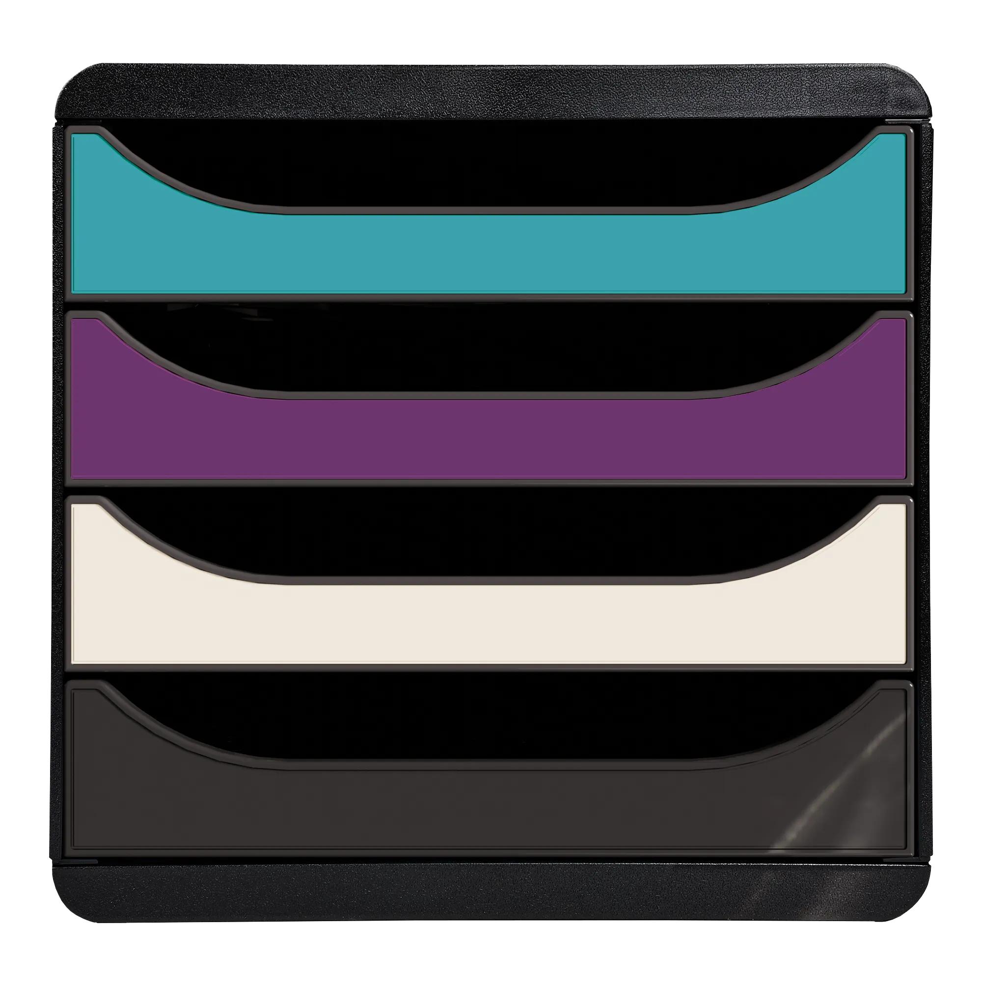 Exacompta - Module de classement Big Box 4 tiroirs Titane - Couleurs ...